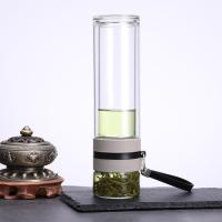 China 280ml Leak Proof Borosilicate Glass Tea Bottles Drinking With Lids for sale