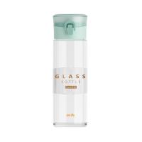 China 300ml Reusable Insulated Borosilicate Glass Travel Tea Bottle With Straw BPA Free for sale