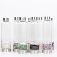 China 16.9 0Z Crystal Water Glass Drinking Bottles Loose Leaf Tea Bottle With Neoprene Sleeve for sale