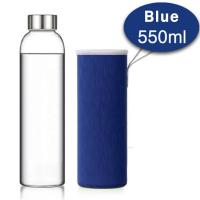 China 550ml Juice Glass Drinking Bottles With Protection Sleeve for sale