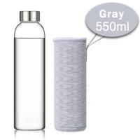 China 550ml Juice Glass Drinking Bottles With Protection Sleeve for sale