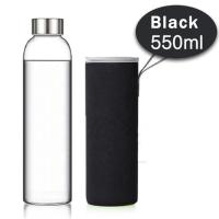 China 550ml Juice Glass Drinking Bottles With Protection Sleeve for sale