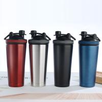 China 750ml Double Wall SS Insulation Protein Shaker Bottles Mixer for sale