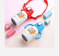 China OEM 12oz Insulated Kids Water Bottles Stainless Steel With Push Button Spout for sale
