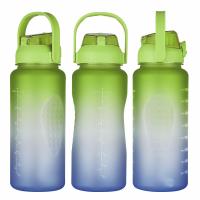 China Half Gallon 64oz Motivational Plastic Sport Bottles Jug With Time Marker And Straw for sale