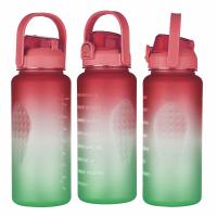 China Half Gallon 64oz Motivational Plastic Sport Bottles Jug With Time Marker And Straw for sale