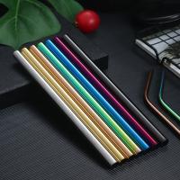 China 14 Inch Reusable Steel Drinking Straws BPA FREE Colorful Design With Case for sale