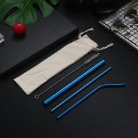 China 14 Inch Reusable Steel Drinking Straws BPA FREE Colorful Design With Case for sale