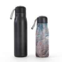 China Black Double Wall Stainless Steel Water Bottles With Spout Lid BPA Free for sale