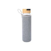 China Gradient Color Frosted Motivational Glass Drinking Bottles With Neoprene Cover for sale