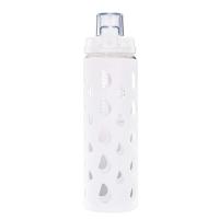 China 500ml Reusable Glass Motivational Water Bottle With Time Marker Reminder for sale