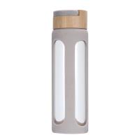China 350ml Flower Fruit Infuser Glass Drinking Bottles With Food Grade Silicone Cover for sale