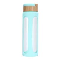China 350ml Flower Fruit Infuser Glass Drinking Bottles With Food Grade Silicone Cover for sale