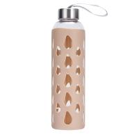 China Personlized Single Wall Glass Drinking Bottles Silicone Sleeve 300ml for sale