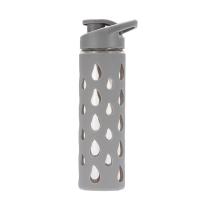 China Anti Slip Single Wall water Glass Drinking Bottles 350ml for sale