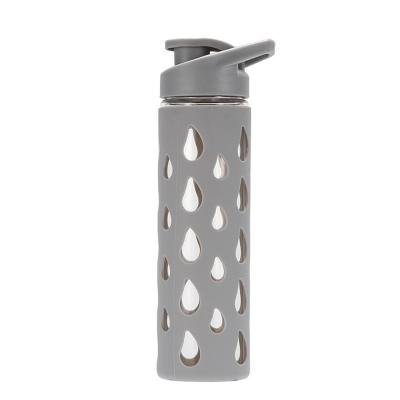 China Anti Slip Single Wall water Glass Drinking Bottles 350ml for sale