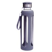 China 500ml Colorful Drinking Glass Sports Water Bottle With Silicone Sleeve for sale