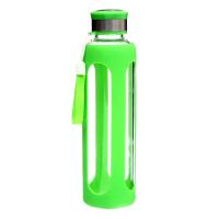 China 500ml Colorful Drinking Glass Sports Water Bottle With Silicone Sleeve for sale