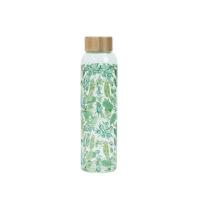 China Eco Friendly 20 0Z Water Glass Drinking Bottles With Bamboo Lid for sale