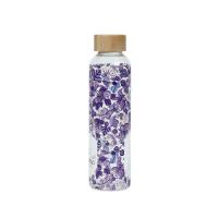 China Eco Friendly 20 0Z Water Glass Drinking Bottles With Bamboo Lid for sale