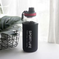 China 20oz Glass Beverage Bottles Bulk High Borosilicate Glass Water Bottle With Plastic Straw for sale