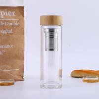 China Double Walled Borosilicate Glass Drinking Bottles Tea Infuser Bottles 500ml for sale