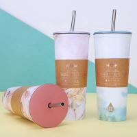 China Leakproof Stainless Steel Travel Cups With Straws BPA Free for sale