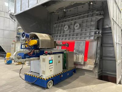 China Tilt 0-32° 5.7-25.5 M3/h Degassing Time 0-99 Min Aluminum Degassing Machine  30° Swing for sale