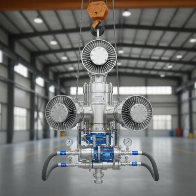 China Number Of Rotors 3 Rotary Flux Injector Powered by Compressed Air N2 and Lifting By Crane for Optimized Industrial Fluid Injection for sale