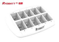 China RYDBATT 10 Slot 6F22 Li Ion Battery Charger / Li Ion LED Smart 9v Lithium Ion Battery Charger for sale