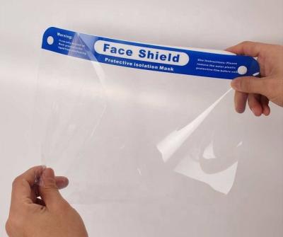 China 330 * 220mm Clear Disposable Face Shield Double Sided Polymer Materials for sale