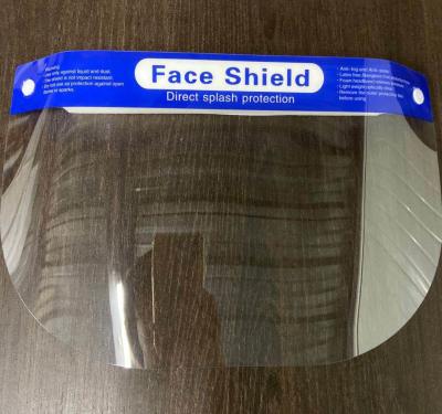 China Disposable Medical Protective Face Shield Clear Color Full Face 330 * 220mm Size for sale