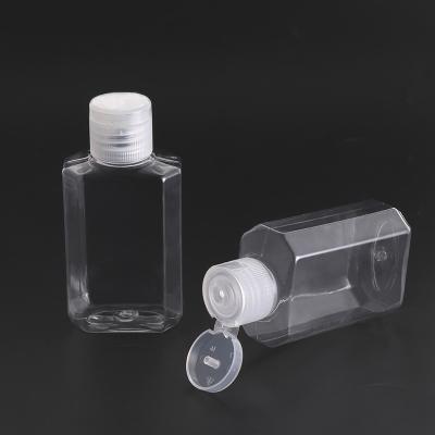 China Detachable Plastic Cap 60ML PET Transparent Disinfectant Bottle for sale