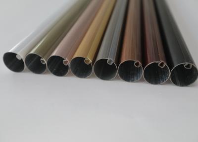China 6.3m Groove 0.4mm Aluminium Curtain Pole 28mm Diameter Silver Gold Black for sale
