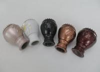 China Ceiling Mounted Plastic 10cmx28mm Gold Curtain Rod End Caps for sale