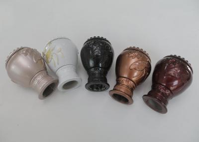 China Ceiling Mounted Plastic 10cmx28mm Gold Curtain Rod End Caps for sale