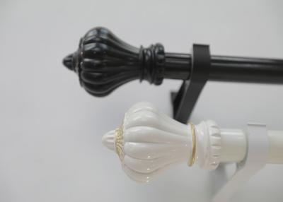 China Plastic Curtain Rail End Caps 4 Inch Window Finials Durable White for sale