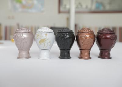 China One Inch Decorative Injection Molding Black Curtain Pole Ends for sale