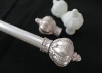 China Modern No Drilling White One Inch Curtain Pole Finials for sale