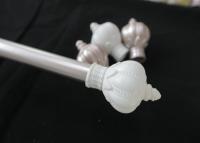 China Modern No Drilling White One Inch Curtain Pole Finials for sale