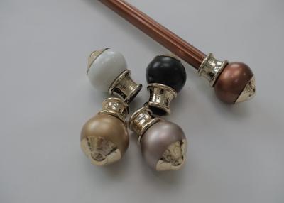 China Zinc Alloy Curtain Rod 28mm Diameter 0.45mm Thickness 6.3m Length Black Finish for sale