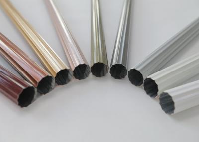 China 28mm Diameter 6.7m Black Wrought Iron Curtain Rod 0.3mm Thickness Zinc Alloy for sale