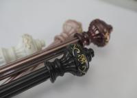 China 28mm 6.7m Heavy Duty Wrought Iron Curtain Rods Zinc Alloy Silver Gold Black for sale
