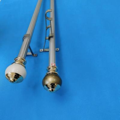 China 7.2m 28mm Zinc Alloy Luxury Curtain Pole 0.45mm Thickness Adjustable Curtain Rod for sale