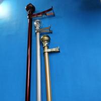 China Polished Metal 22 Inch Window Decorative Cast Iron Pipe Curtain Rod 22 lbs Capacity for sale