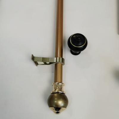 China Zinc Alloy Adjustable Curtain Rod 10mm 35mm Diameter Custom Length Black for sale