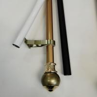 China Gold 22 Inch Luxury Steel Pipe Curtain Rod 0.35mm Thick Adjustable Pole for sale