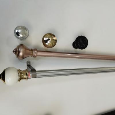 China 6.3m Gold 28mm Heavy Duty Curtain Rod Zinc Alloy Steel Hardware for sale