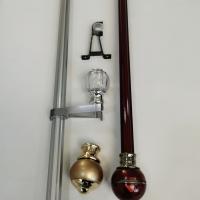 China 22 Inch 0.45mm Removable Steel Pipe Curtain Rods Zinc Alloy Decorative for sale