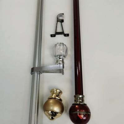 China 22 Inch 0.45mm Removable Steel Pipe Curtain Rods Zinc Alloy Decorative for sale